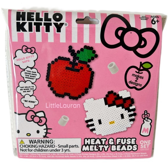 Hello Kitty Accessories Sanrio Hello Kitty Perler Beads Heat And Fuse Melty Beads Cute Toy
